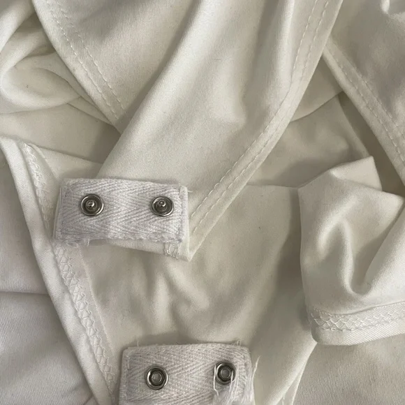 gaze | Tops | Gaze White Button Front Easy Snap Short Sleeve Bodysuit ...
